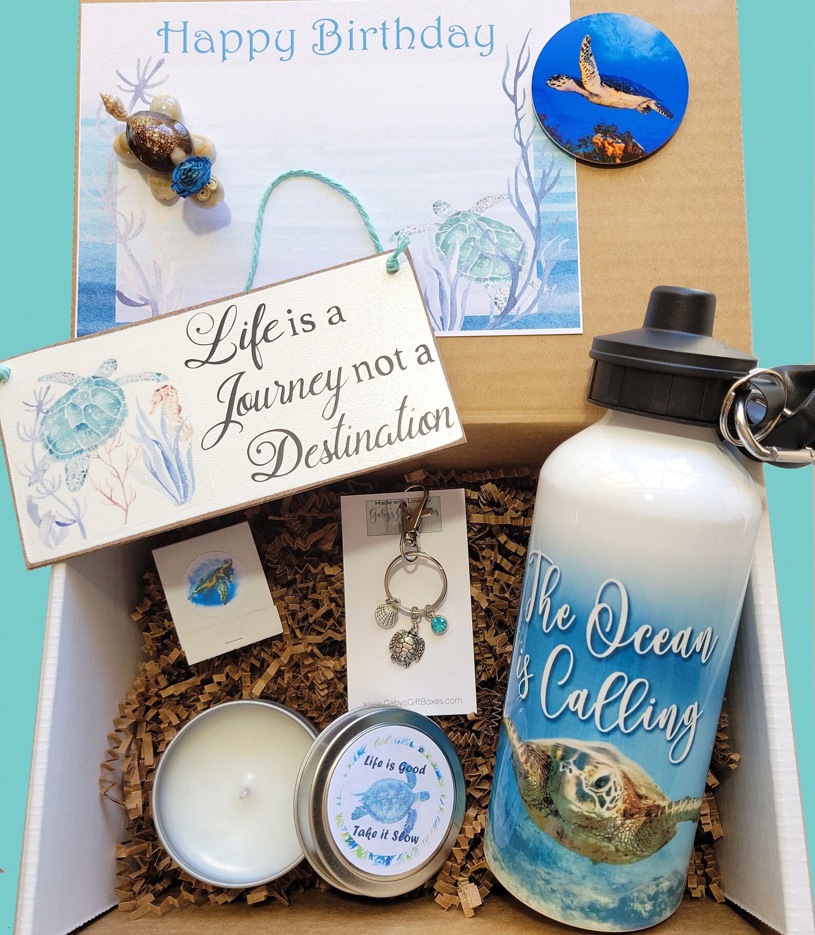Happy Birthday Sea Turtle Gift Box Turtle Shell Gift for Her - Etsy