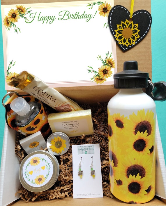 Happy Birthday Sunflower Gift Box Thank You Gift Thinking of - Etsy