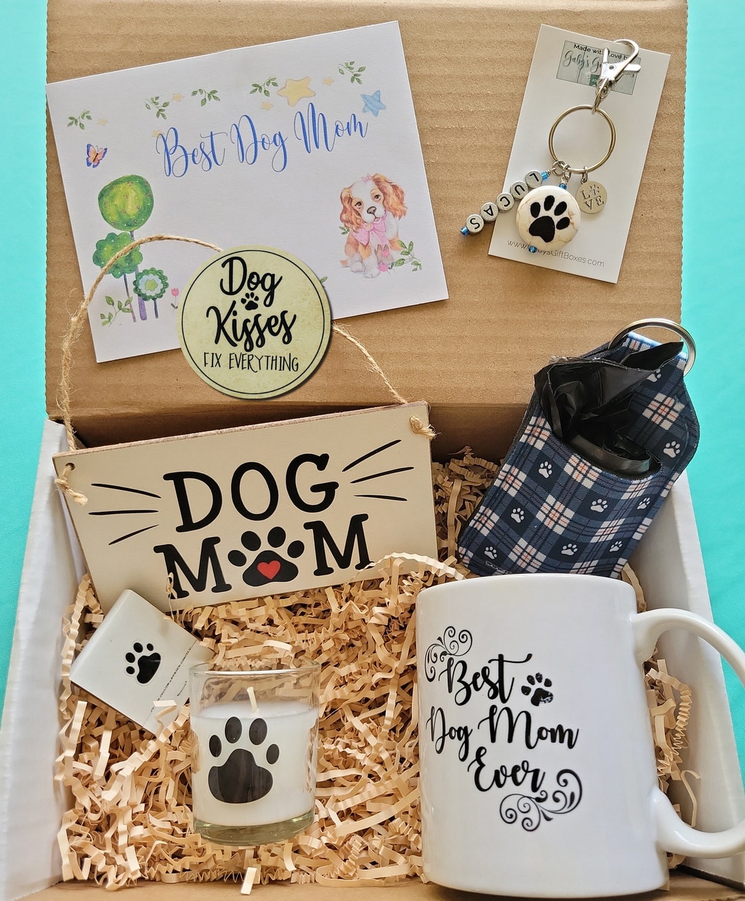 Best Dog Mom Gift Basket, Dog Adoption Gift Box, Doggy Birthday, New ...