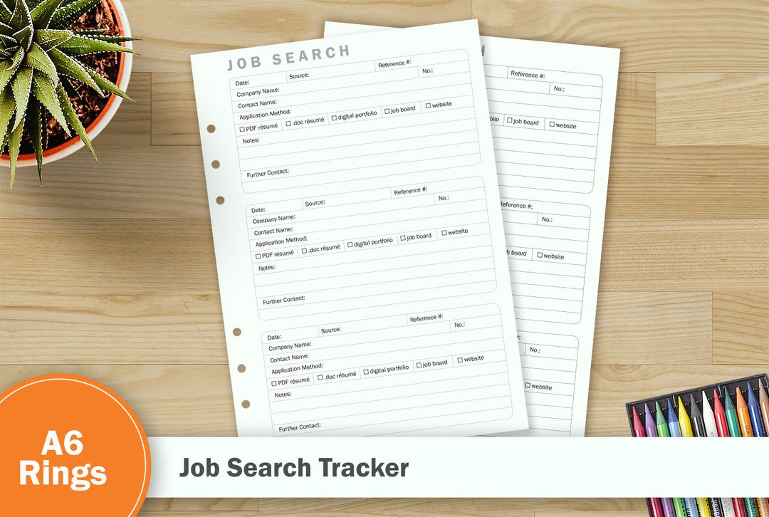 Printable Job Search Tracker – A6 Ring Size - Etsy