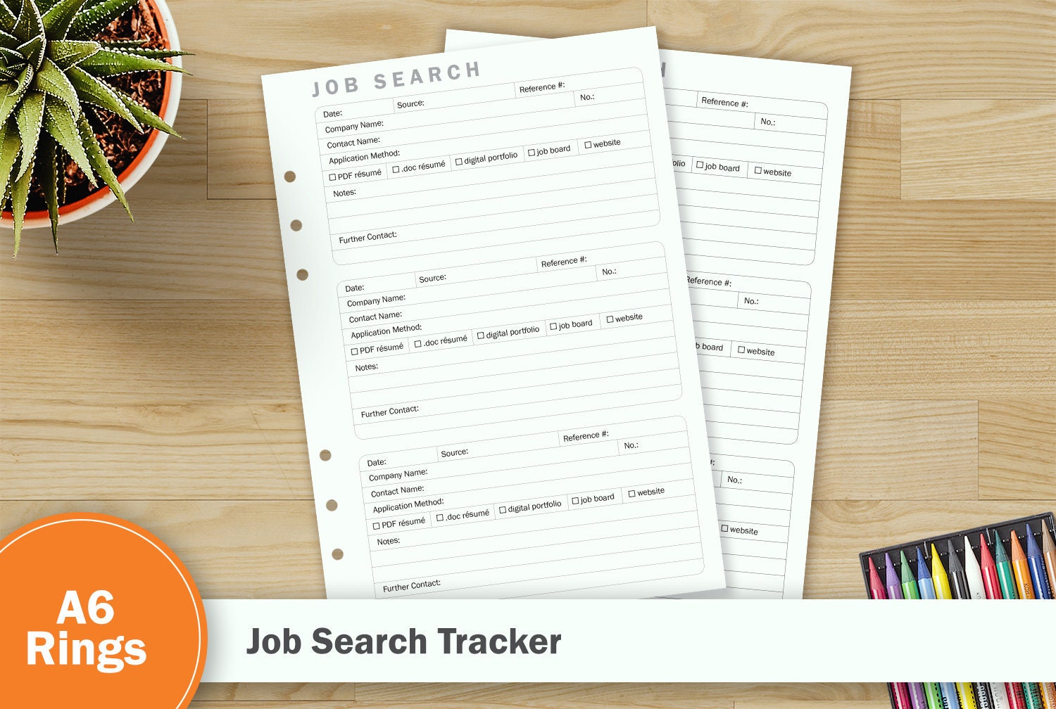Printable Job Search Tracker – A6 Ring Size - Etsy