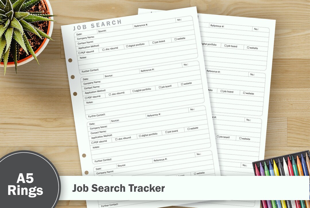 Printable Job Search Tracker A5 Size - Etsy