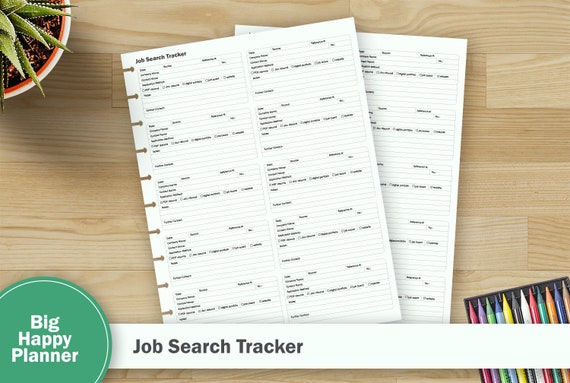 Printable Job Search Tracker Big Happy Planner | Etsy