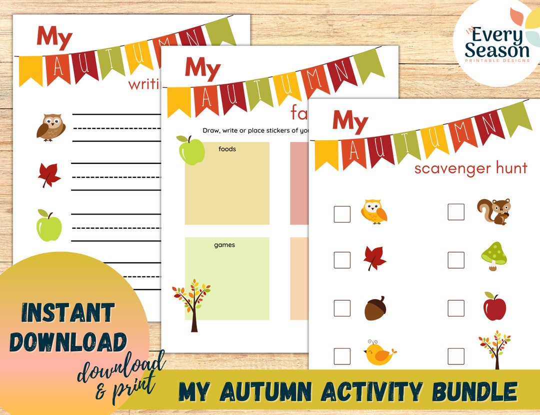 Autumn Activity Bundle for Kids: Preschool Fall Printable (PDF) - Etsy