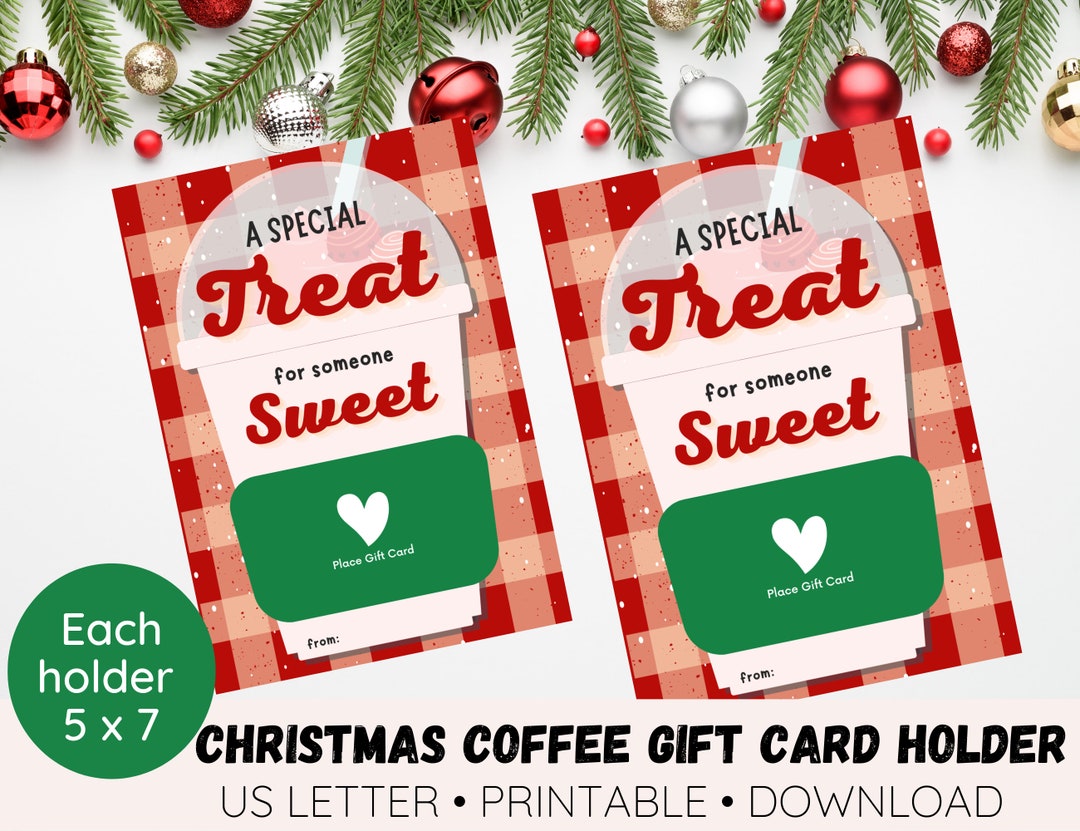 Christmas Coffee Gift Card Holder | Instant Download | Printable Gift ...