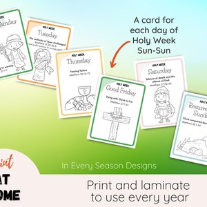 Holy Week Scripture Cards | Coloring Cards for Palm Sunday and Easter ...