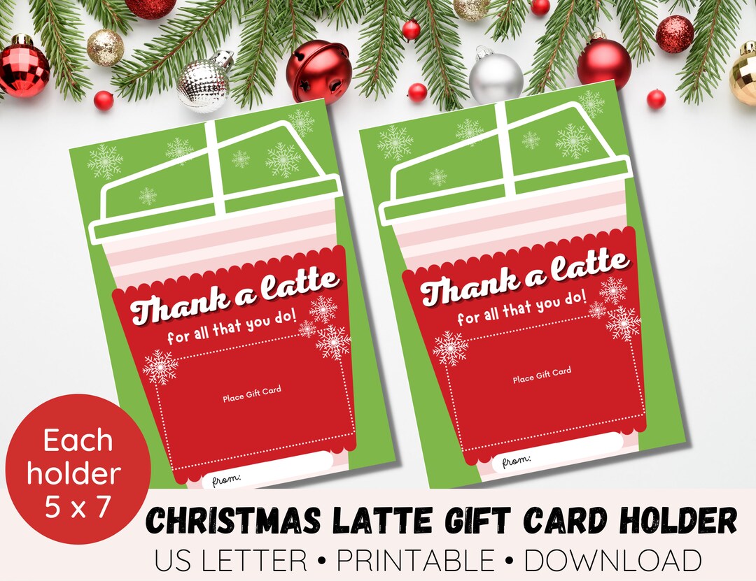 Christmas Coffee Latte Gift Card Holder Gift Card Holder Latte Gift ...