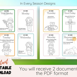 Holy Week Scripture Cards | Coloring Cards for Palm Sunday and Easter ...