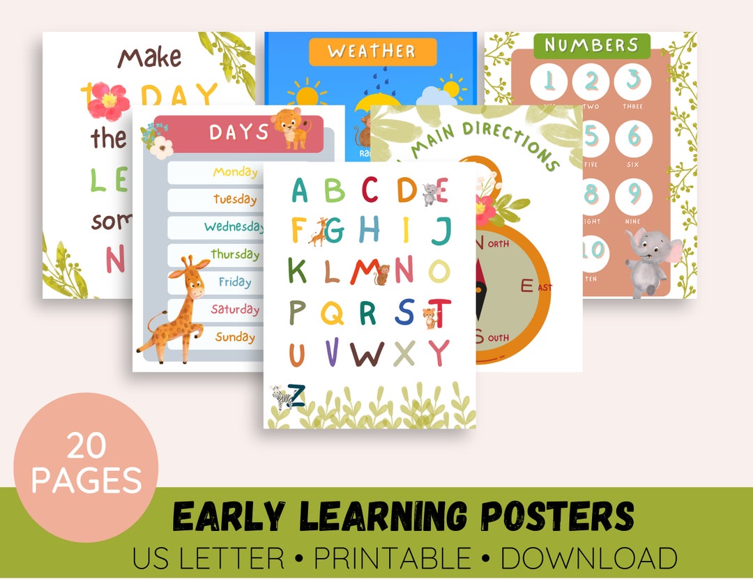 Early Learning Posters: Homeschool & Classroom Decor (digital Download ...