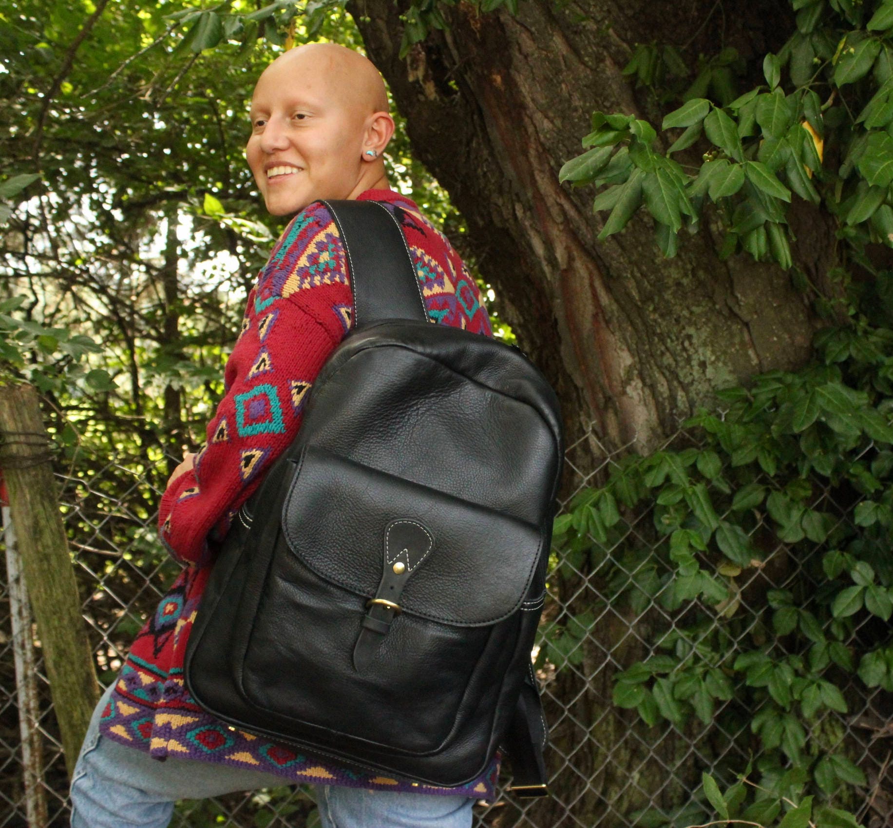 Valentines Day Student Leather Bag Leather Backpack Purse Leather ...