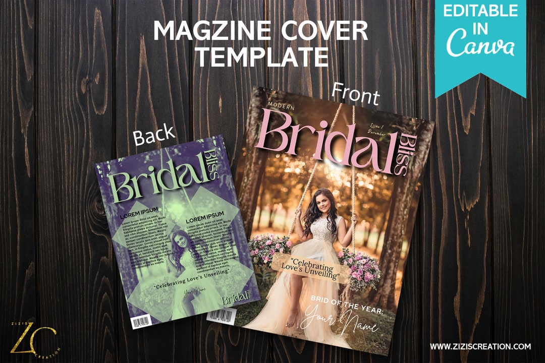 Bridal | Magazine Cover Template With PLR Rights | Editable in Canva ...