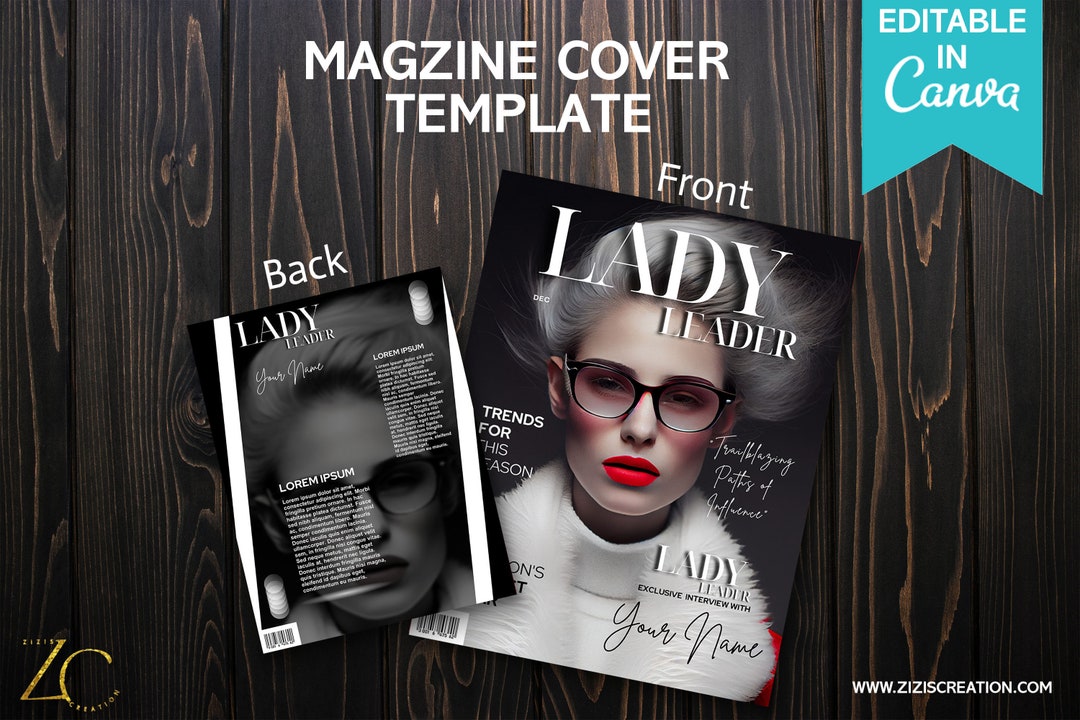 Lady | Magazine Cover Template With PLR Rights | Editable in Canva ...