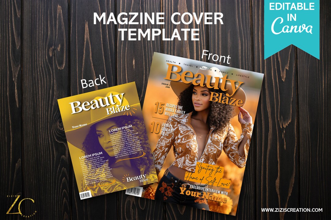Beauty | Magazine Cover Template With PLR Rights | Editable in Canva ...