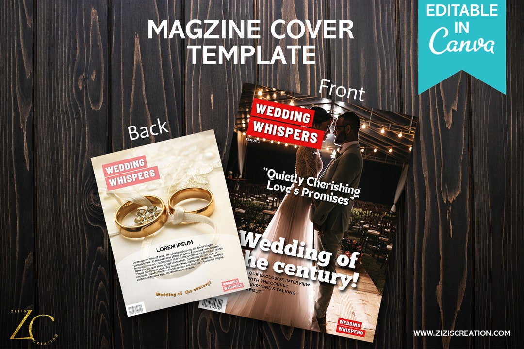 Wedding | Magazine Cover Template With PLR Rights | Editable in Canva ...