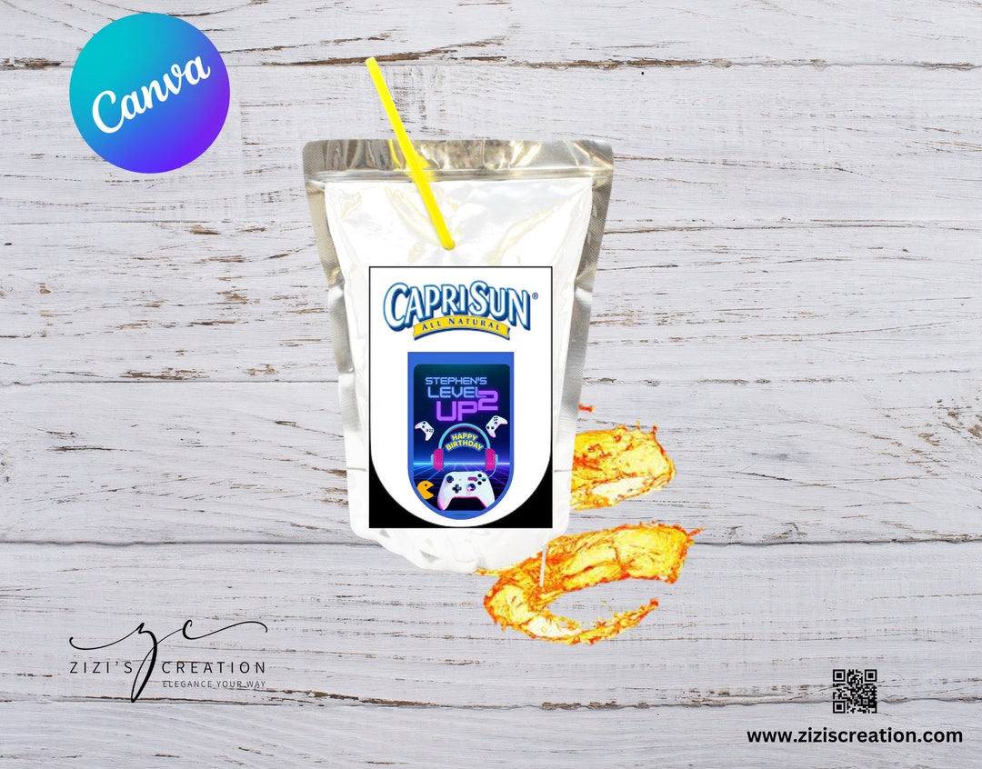 Capri Sun Gaming Theme Unique Personalization Party-ready Digital ...