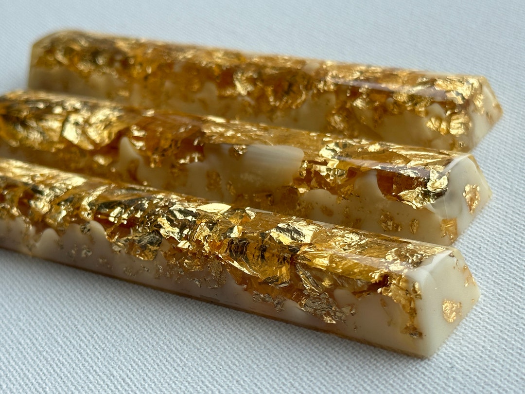 White & Gold Artisan Keycaps, Space Bar 6.25u, 1.25u, 2.27u (shift ...