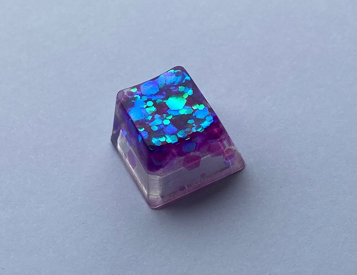 Artisan Keycap Clear With Hexagon Translucent Sparkles Key - Etsy