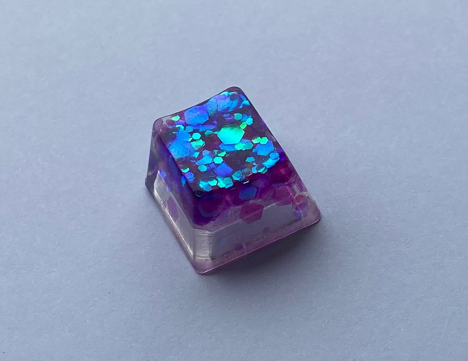 Artisan Keycap Clear With Hexagon Translucent Sparkles Key - Etsy