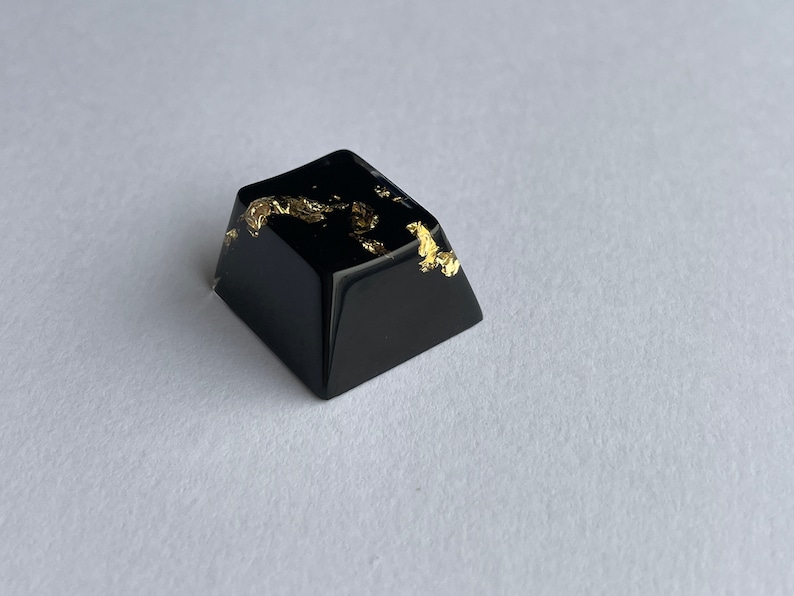 Black & Gold Keycaps Artisan Glossy Arrow Keys ESC 1u1.25u - Etsy