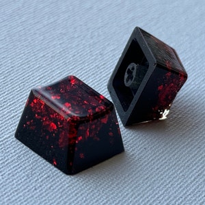 Black Artisan Keycap With Red Flake - Glossy Keycap Arrow Keys, 2.75u ...