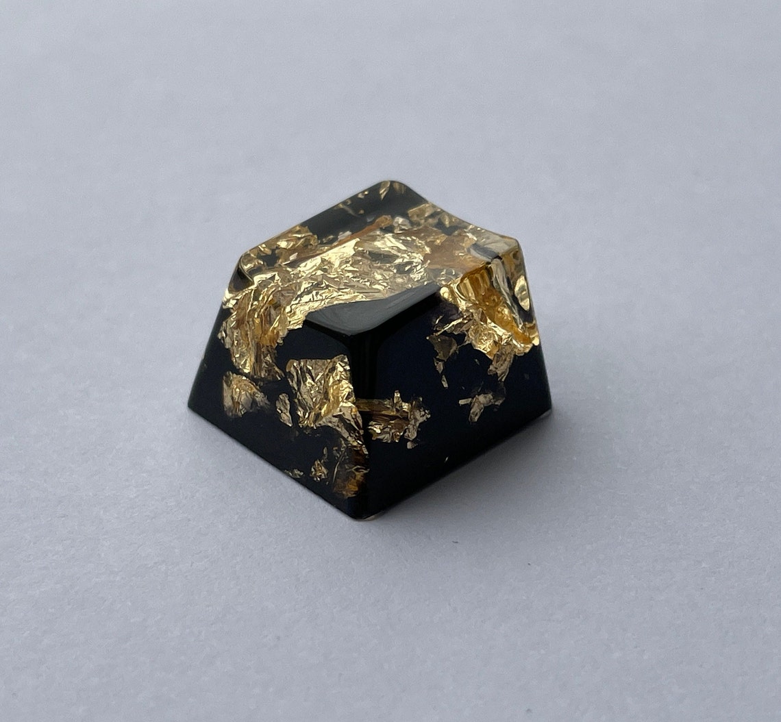 Black & Gold Artisan Keycap 1u R4 Size Hand Made Keycaps | Etsy