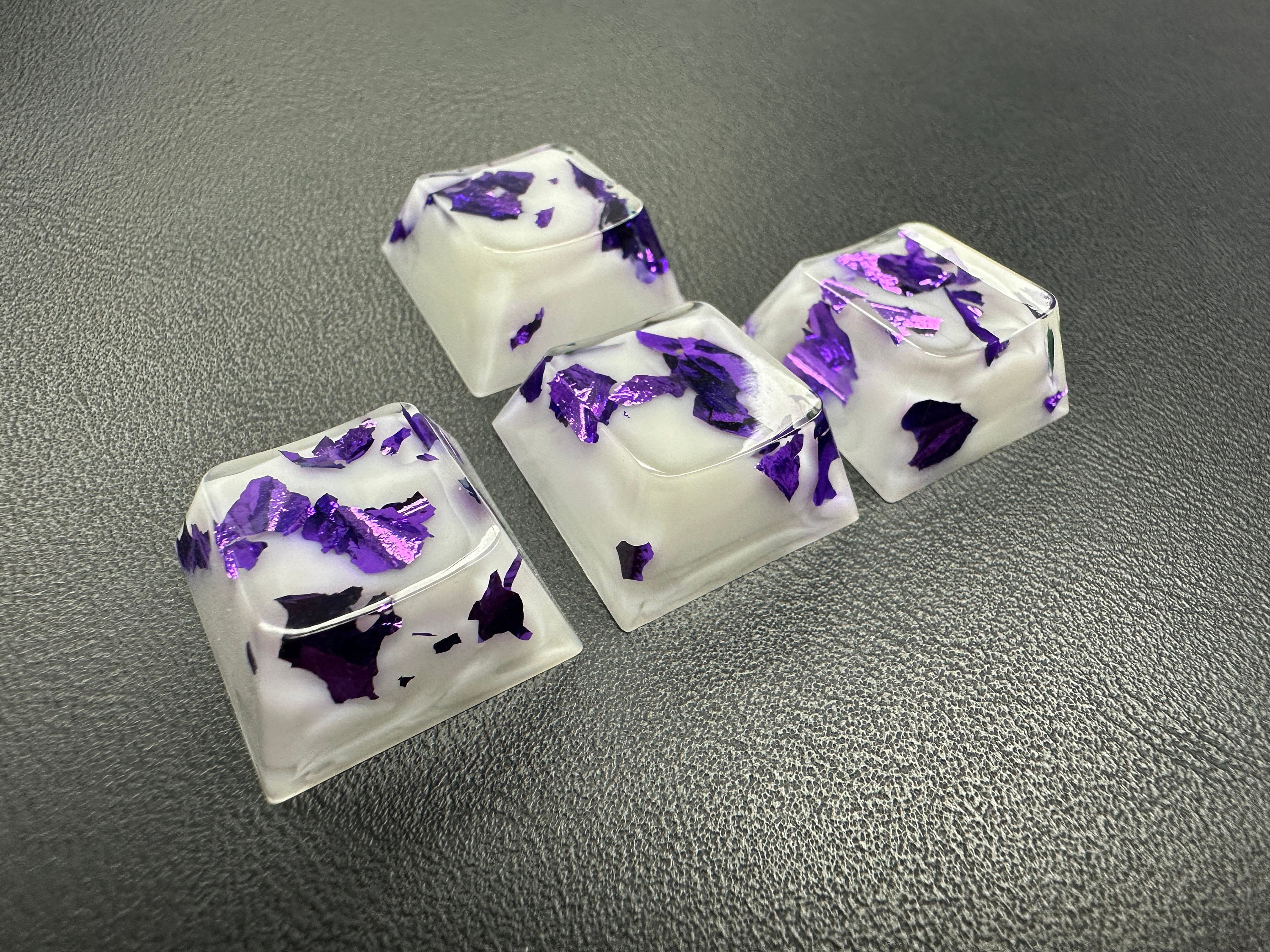 Cherry Profile White & Purple Keycaps More Sizes Artisan - Etsy