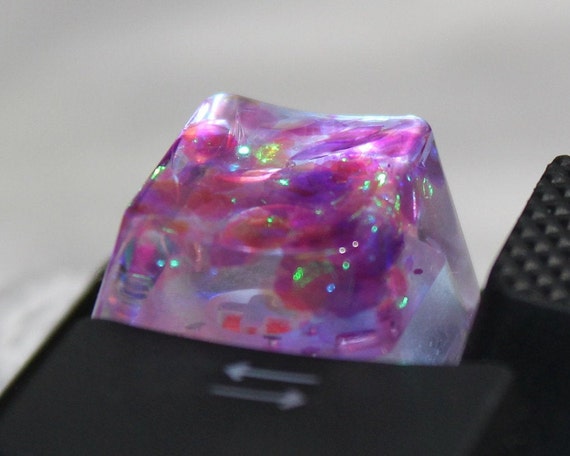 Artisan Keycap Clear With Hexagon Translucent Sparkles Key - Etsy