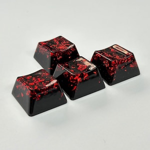 Black Artisan Keycap With Red Flake - Glossy Keycap Arrow Keys, 2.75u ...