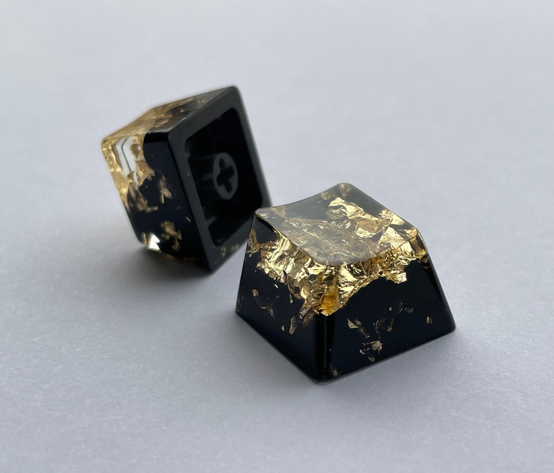 Black & Gold Artisan Keycap 1u R4 Size Hand Made Keycaps | Etsy