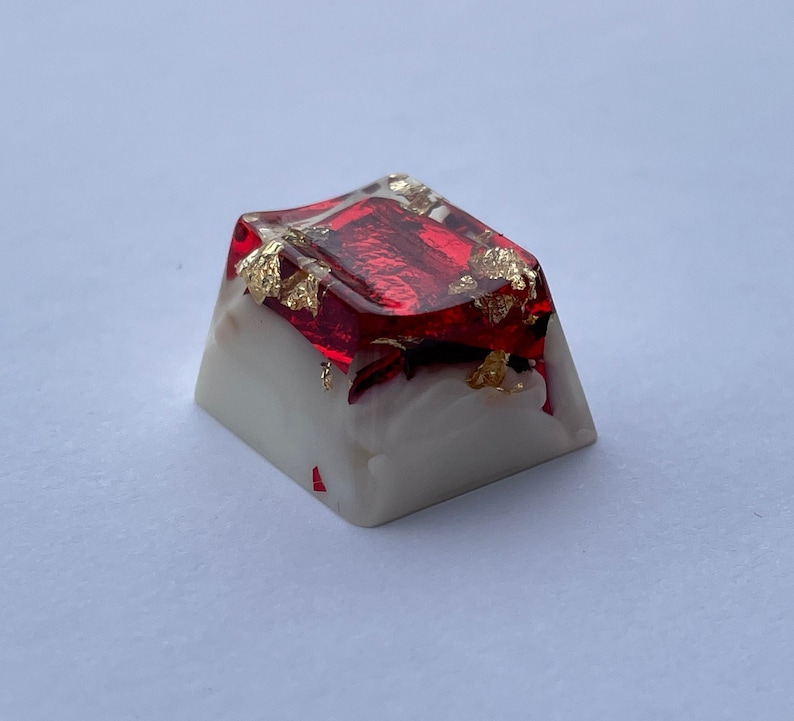 White Red & Gold Artisan Keycaps 1U R4 Size OEM Profile | Etsy