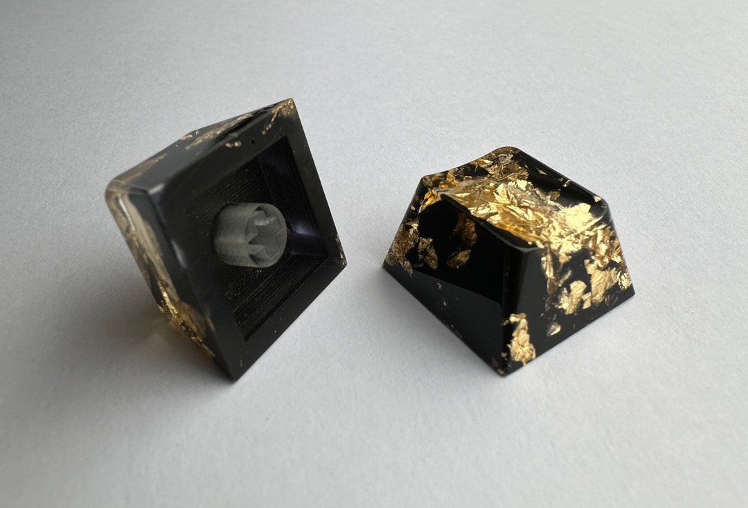 CHERRY PROFILE Black & Gold Artisan Keycap 1u R4 Size Hand - Etsy
