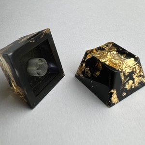 CHERRY PROFILE - Black & Gold Artisan Keycap 1u R4 Size - Hand Made ...