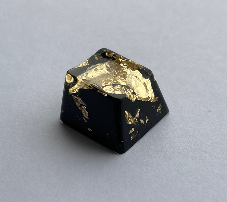 Black & Gold Artisan Keycap 1u R4 Size - Hand Made Keycaps Mechanical ...