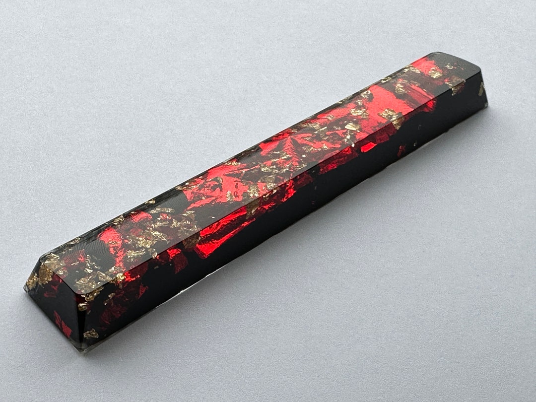 Cherry Profile Black Artisan Keycap With Red & Gold Flake Artisan ...