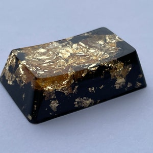 Black & Gold Keycaps - More Sizes - Artisan Glossy Arrow Keys, ESC 1u ...