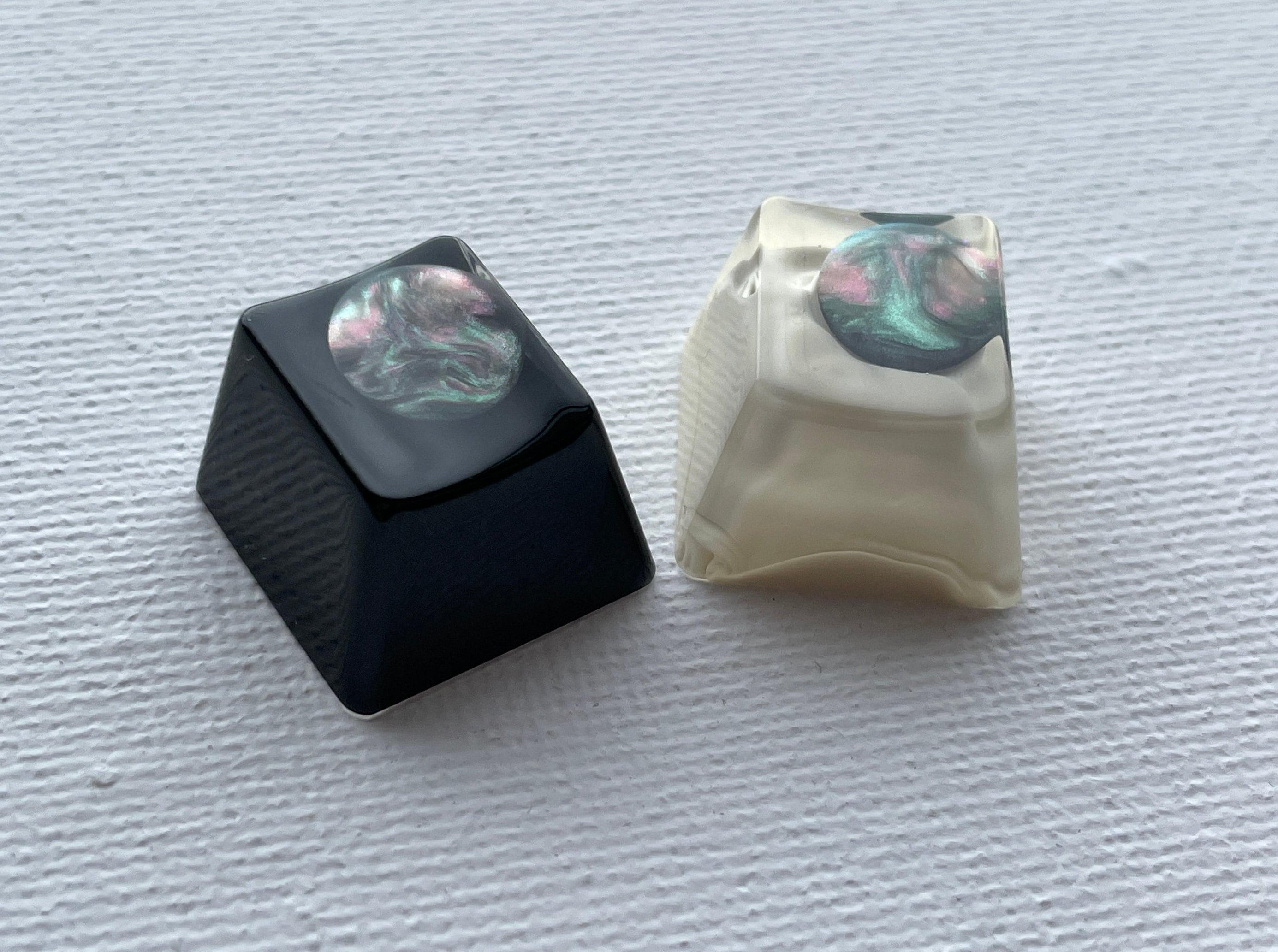 Electronics & Accessories White 1u ESC keycap with planet-like gemstone ...