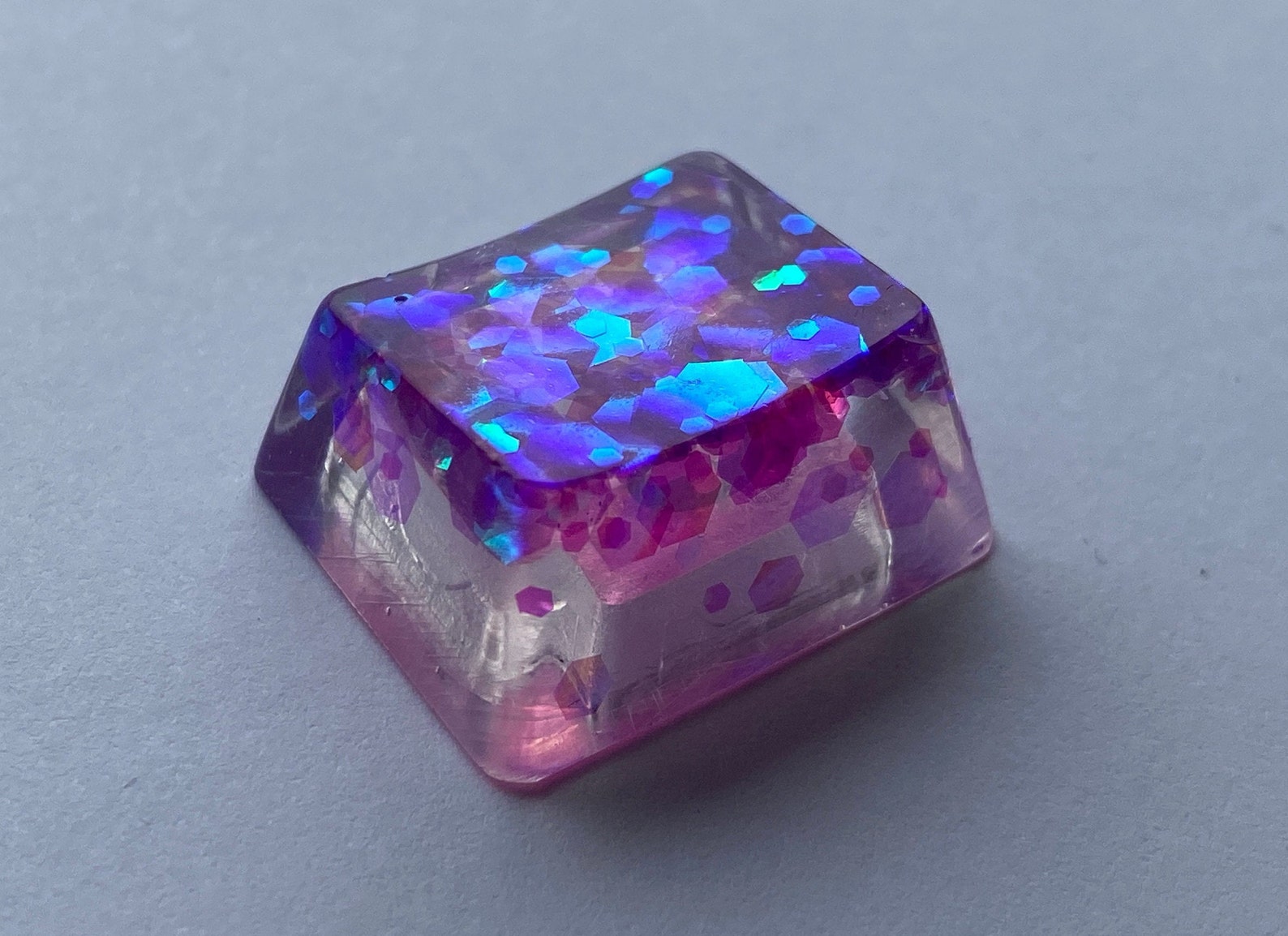 Artisan Keycap Clear With Hexagon Translucent Sparkles Key - Etsy