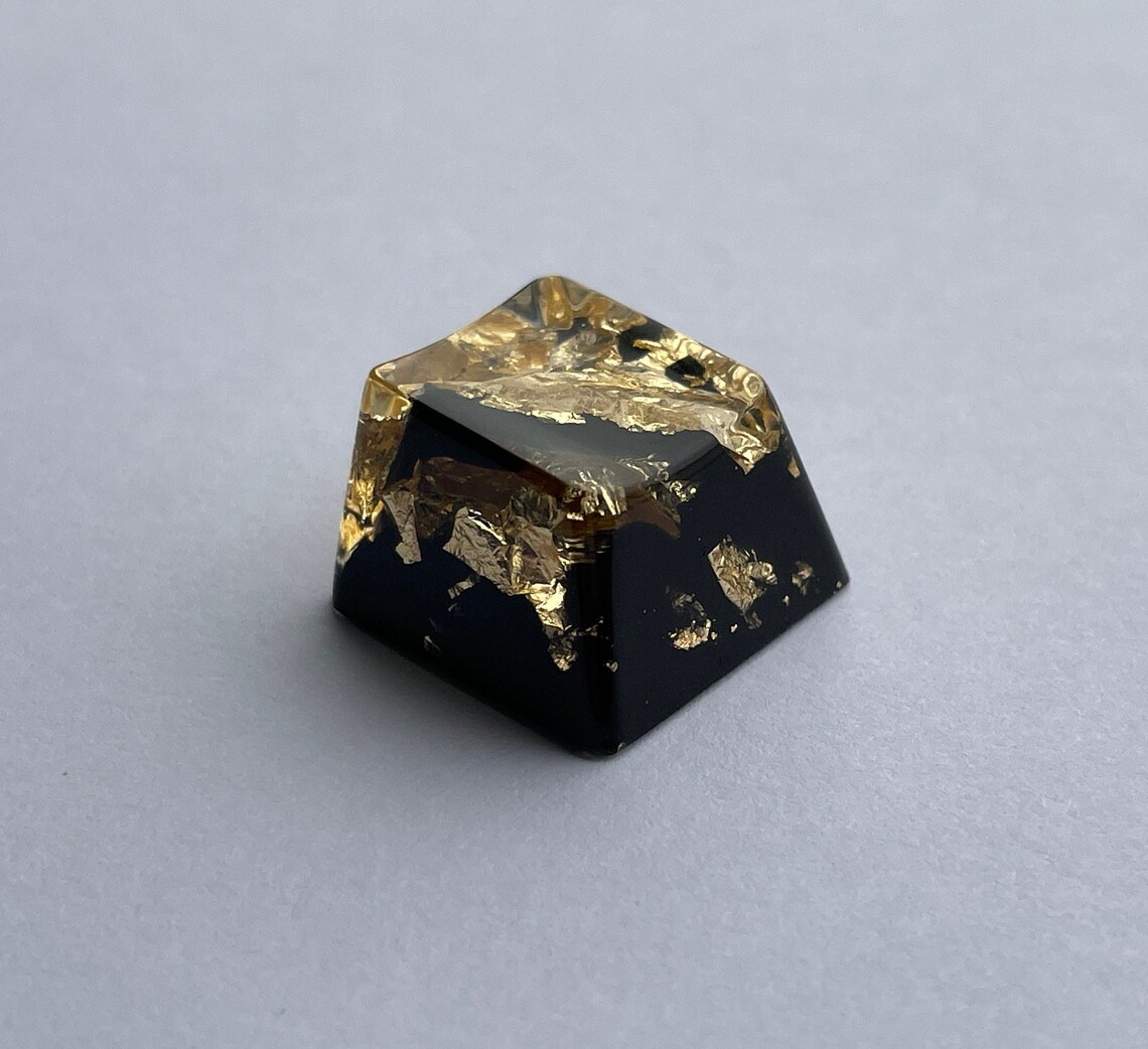 Black & Gold Artisan Keycap 1u R4 Size Hand Made Keycaps | Etsy
