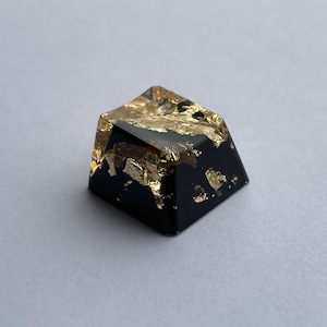 Black & Gold Artisan Keycap 1u R4 Size - Hand Made Keycaps Mechanical ...