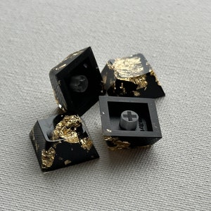 CHERRY PROFILE - Black & Gold Artisan Keycap 1u R4 Size - Hand Made ...