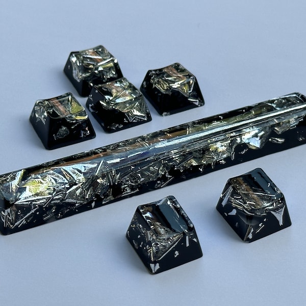 Black and Silver Keycaps - Etsy