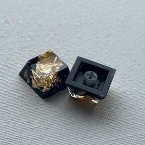 CHERRY PROFILE - Black & Gold Artisan Keycap 1u R4 Size - Hand Made ...