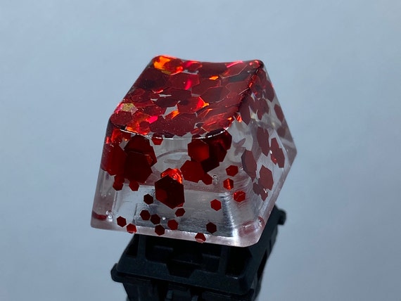 Artisan Keycap Clear With Red Hexagon Sparkles ESC Key Cap - Etsy