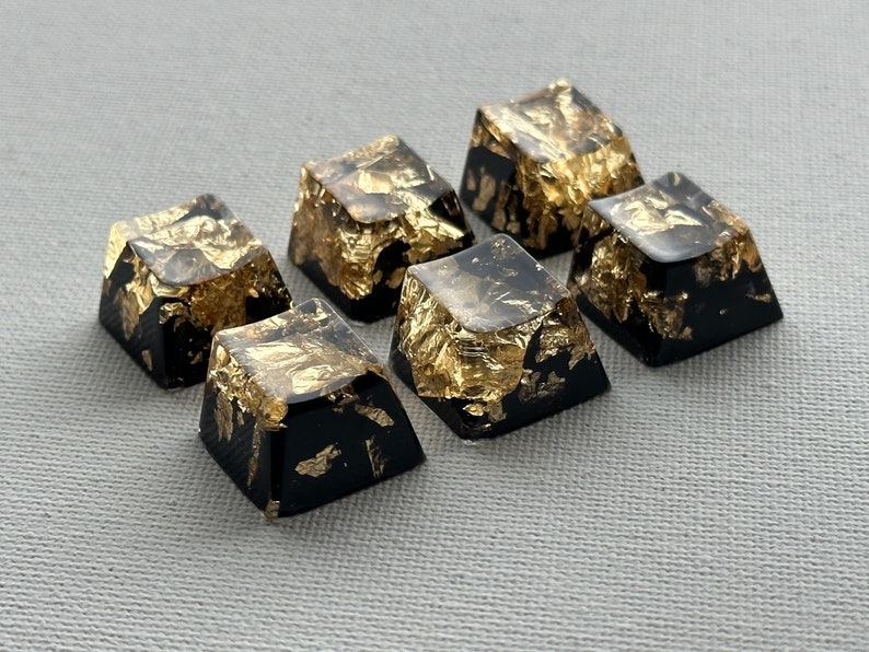 Black & Gold Artisan Keycap 1u R4 Size - Hand Made Keycaps Mechanical ...