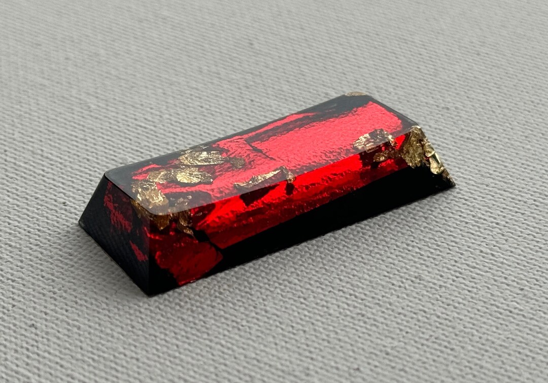Cherry Profile Black Artisan Keycap With Red & Gold Flake Artisan ...