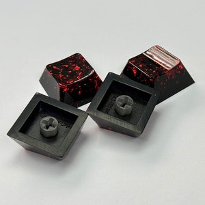 Cherry Profile Black & Red Keycaps - More Sizes - Artisan Glossy Arrow ...