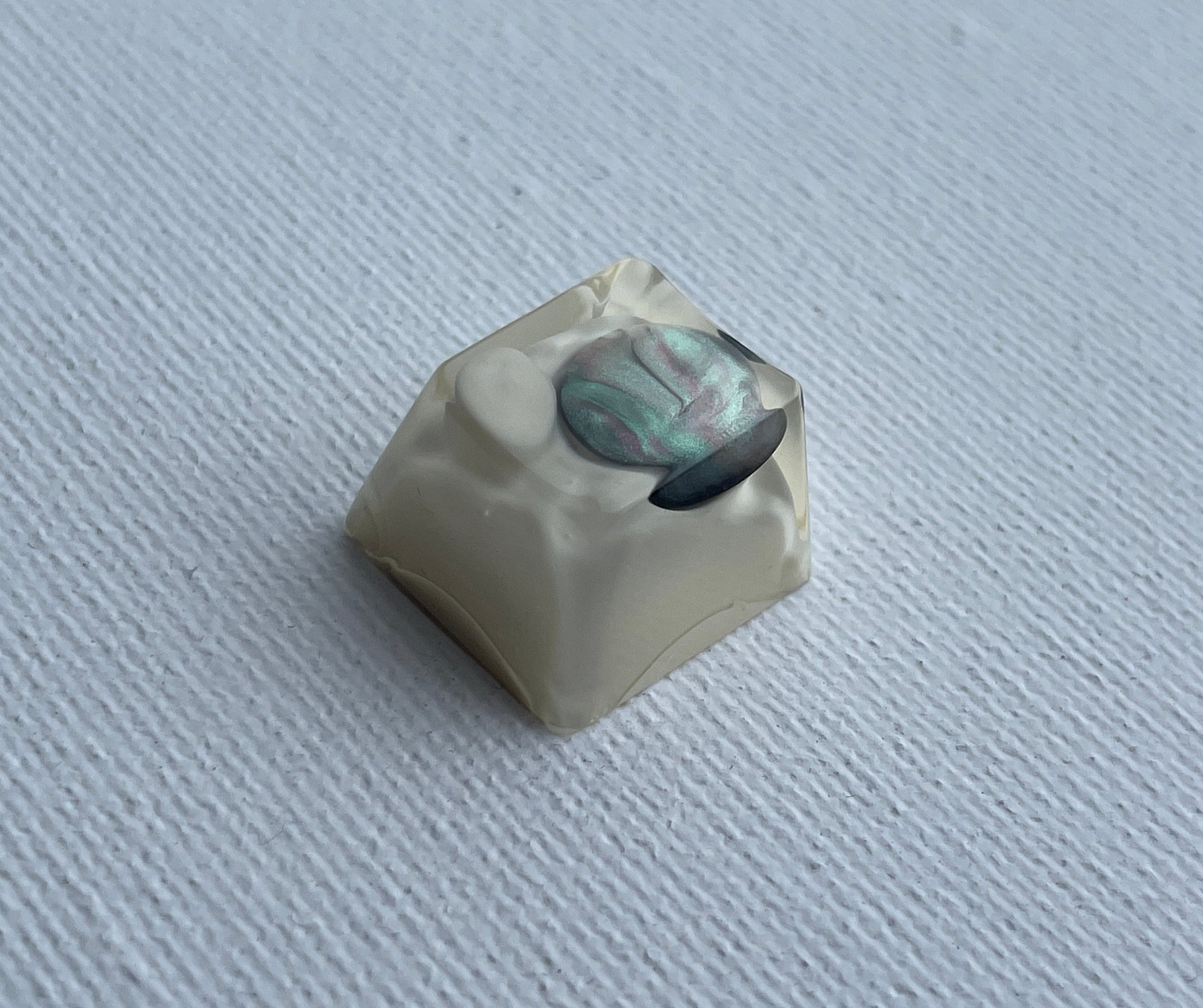 Electronics & Accessories White 1u ESC keycap with planet-like gemstone ...