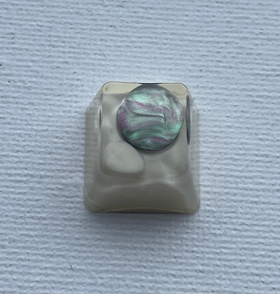 Electronics & Accessories White 1u ESC keycap with planet-like gemstone ...