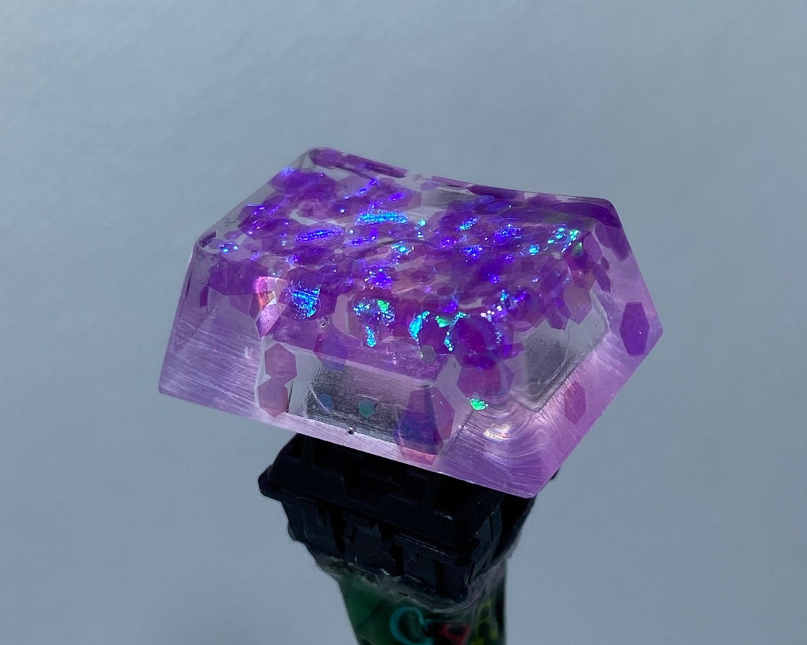 Artisan Keycap Clear With Hexagon Translucent Sparkles Key - Etsy