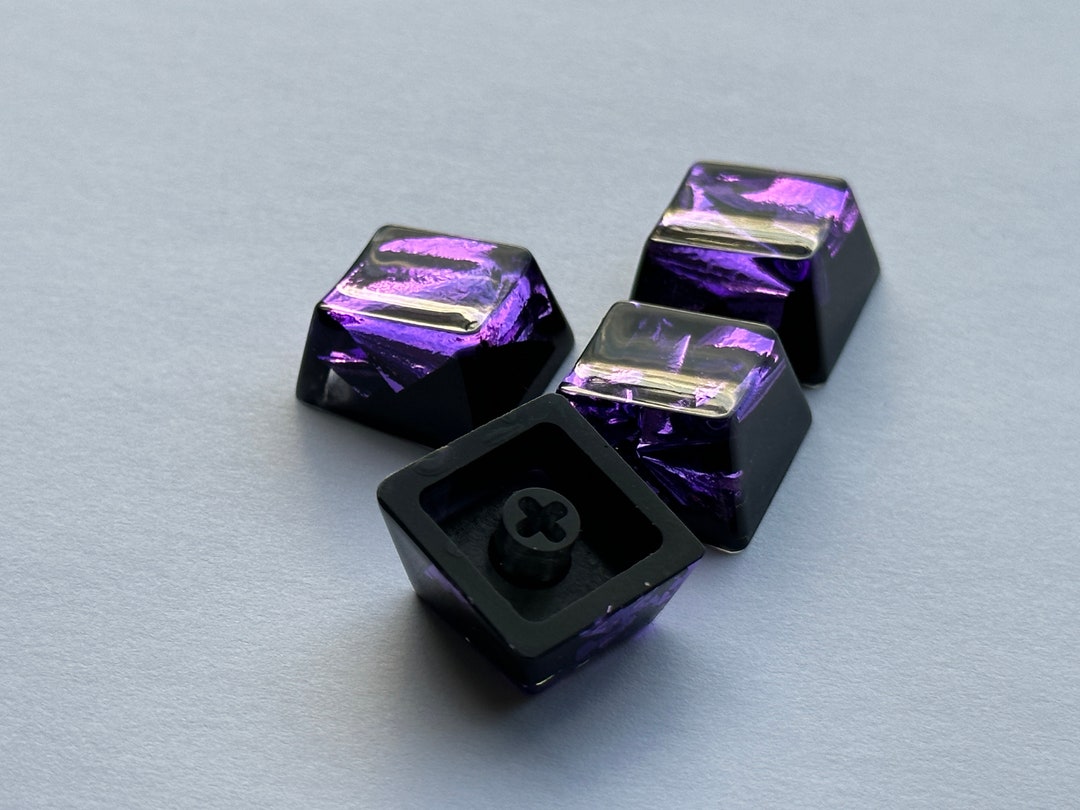Artisan Keycaps Black & Purple Key Cap Space Bar 6.25u, 1.5u, 1u, 1.75u ...